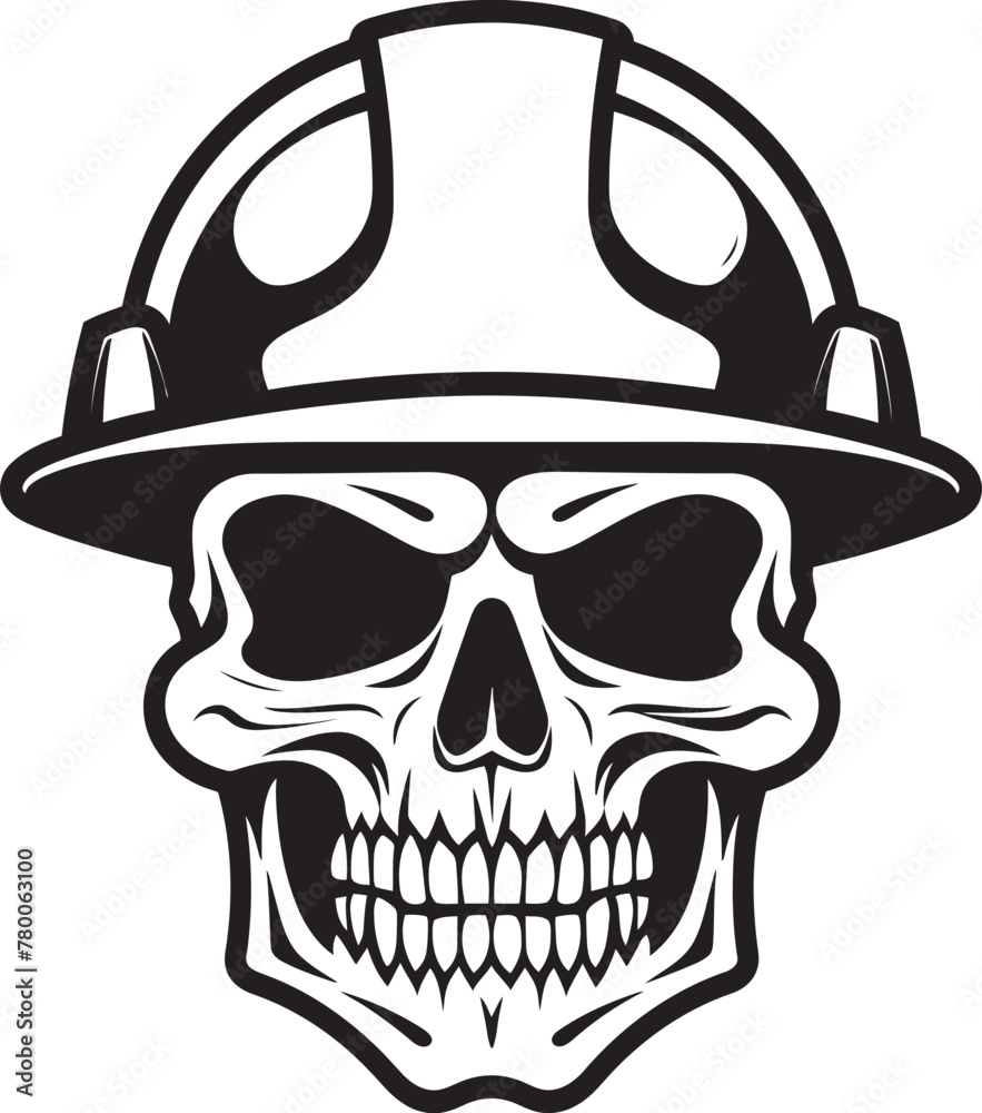 Skull Safety Sentinel: Construction Helmet Vector Logo Hardhat Safety ...