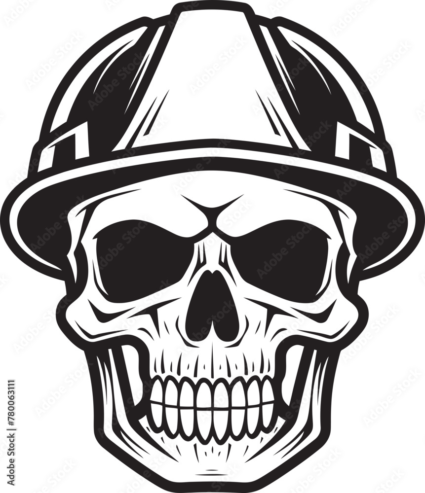 Scaffold Skull Sentinel: Construction Worker Vector Logo Skull ...