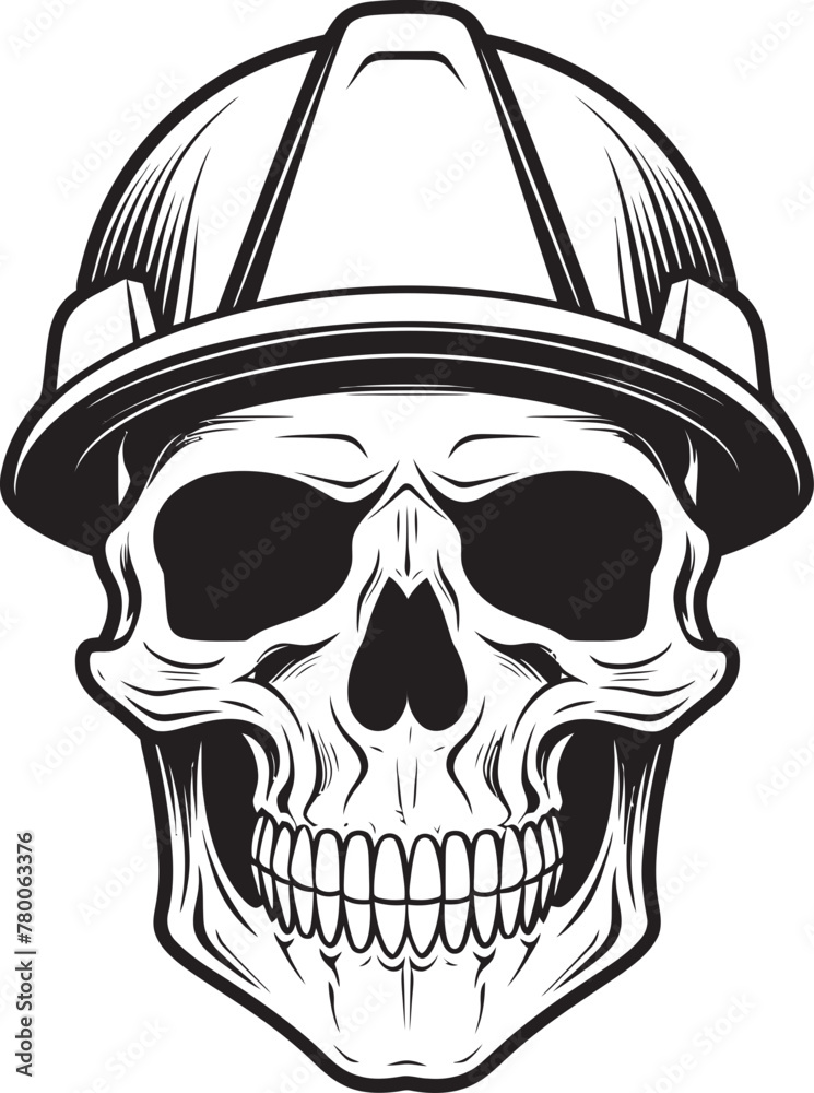 Scaffold Squire: Skull Worker Helmet Icon Safety Sentry: Construction ...