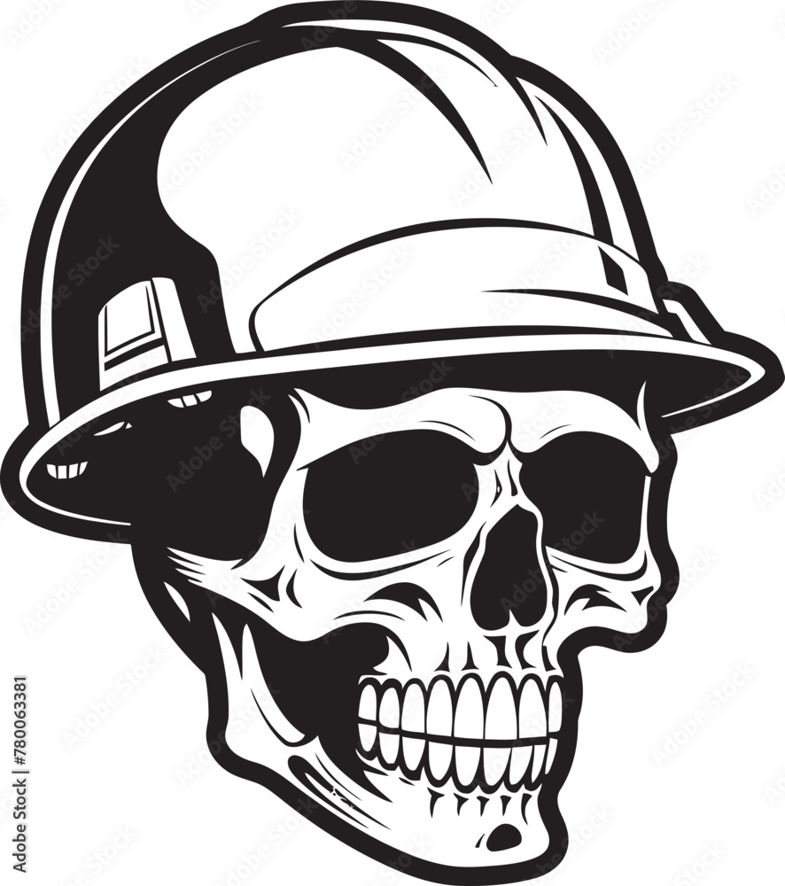 Scaffold Savior: Skull Worker Helmet Icon Bone Builder Badge ...