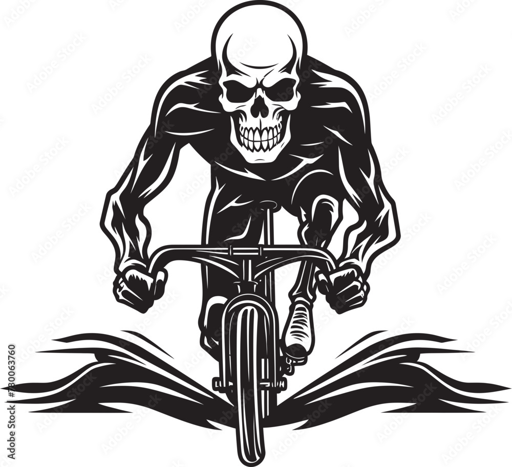 SkullCycle: Vector Logo Design for Biking Enthusiasts BoneRider: Iconic ...