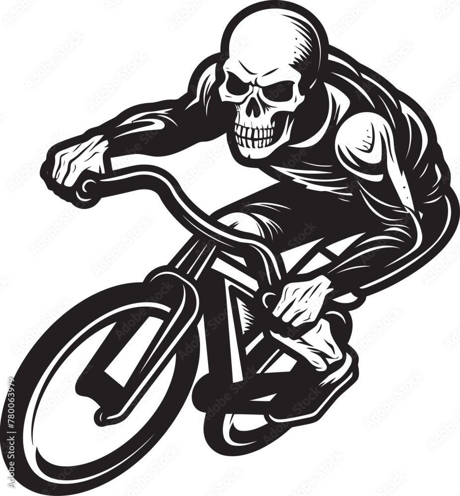 GhostRider: Skull Bicycle Emblem Design SkullCycle: Vector Logo Design ...