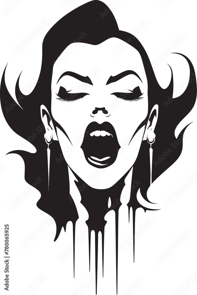 Ethereal Enchantment: Woman Vampire Face Icon Design Nocturnal Nobility ...