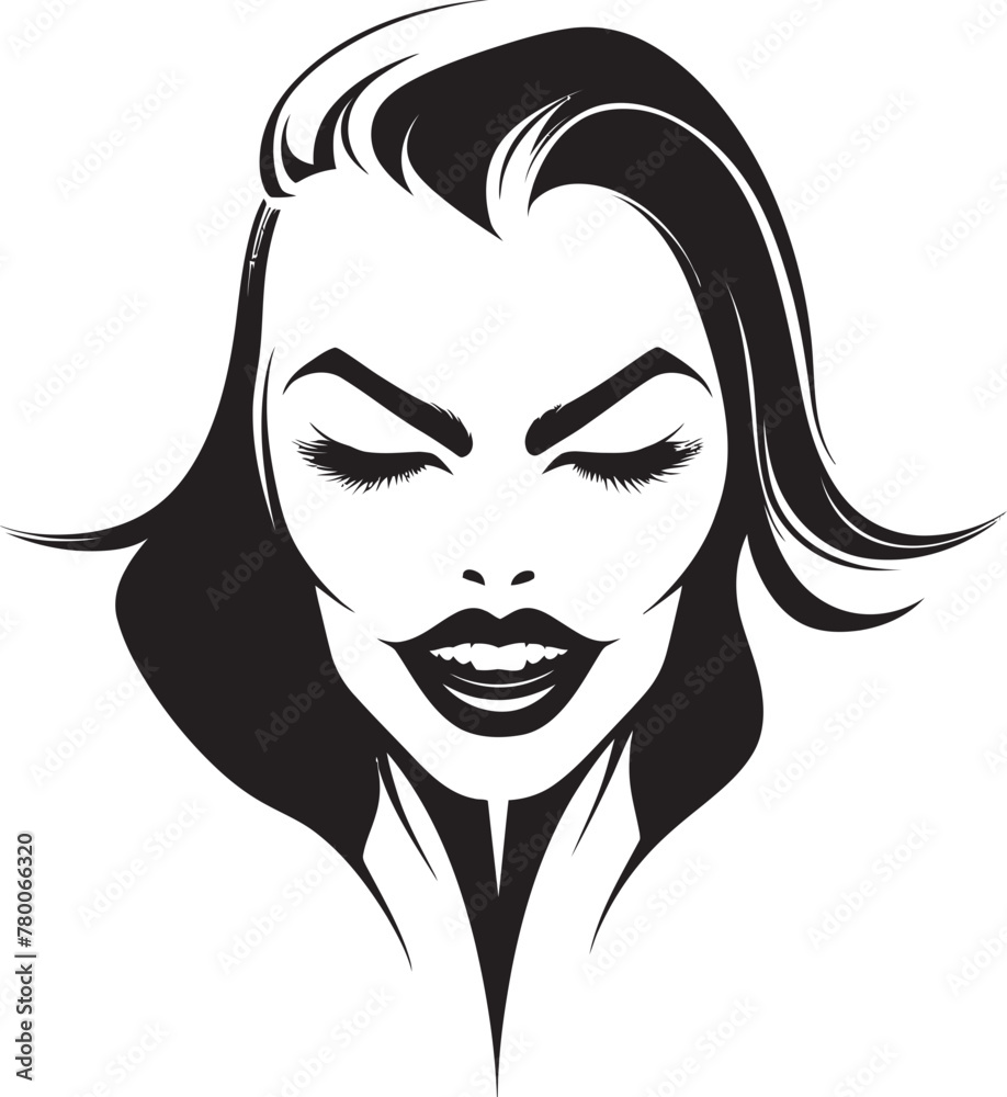 Gothic Grace: Woman Vampire Icon Graphics Shadow Seduction: Vector Logo ...