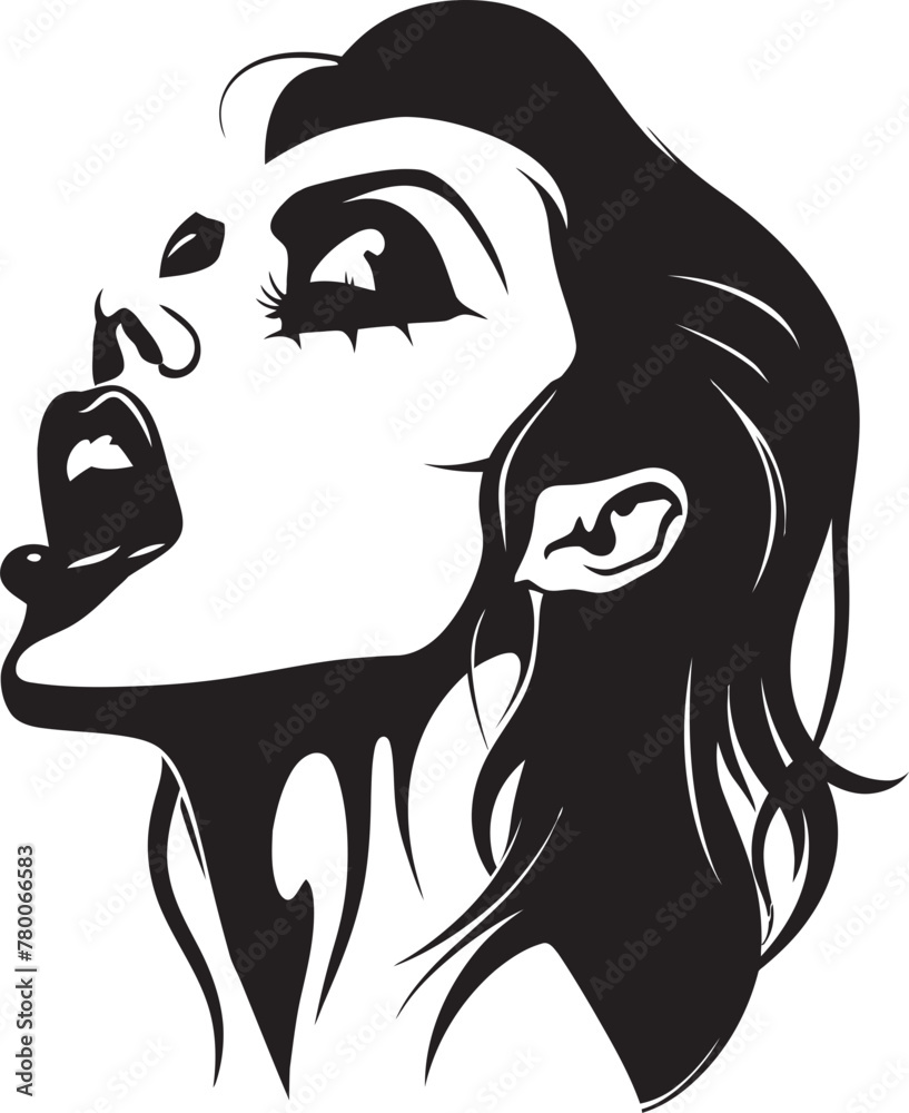 Mystical Muse: Vector Logo of Gothic Vampire Face Ethereal Enchantment ...