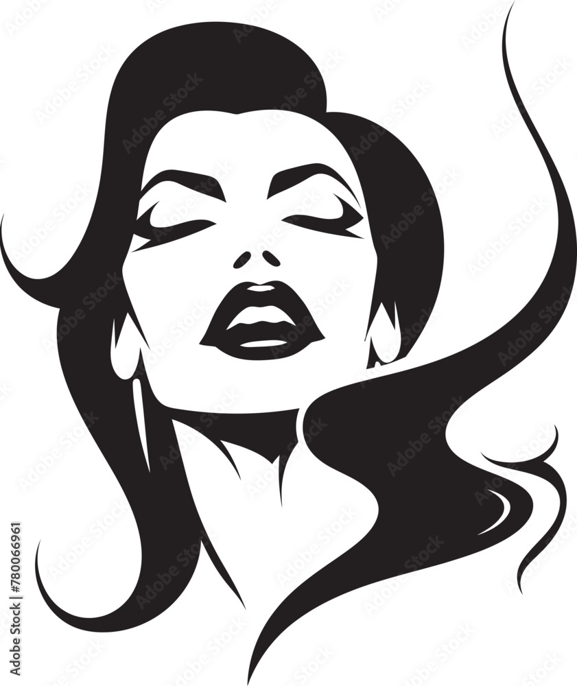 Veiled Vixen Vamp: Woman Vampire Face Emblem Graphics Midnight Mystery ...