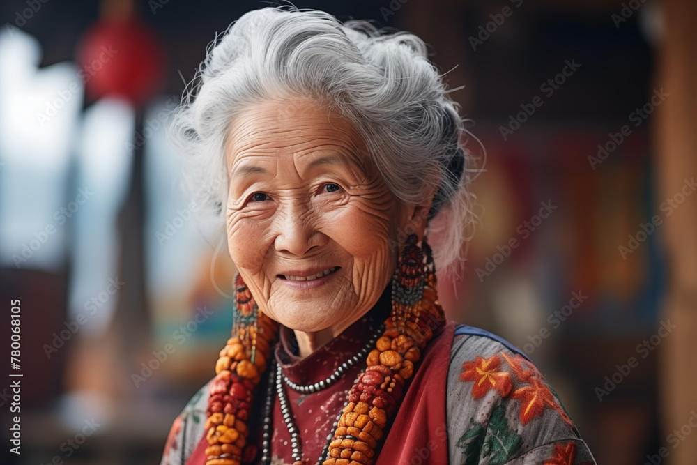 Happy smiling elderly asian women. Asian elderly lady. Elderly Asian ...