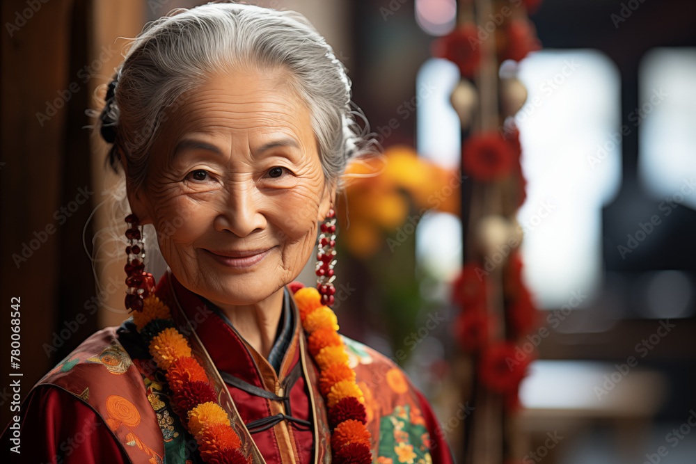 Happy smiling elderly asian women. Asian elderly lady. Elderly Asian ...