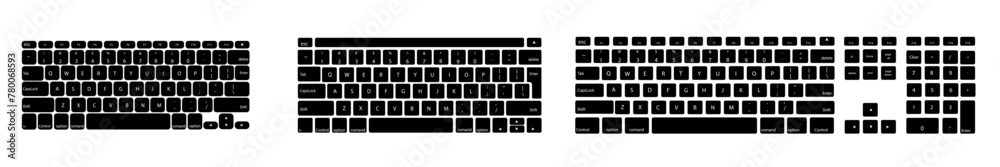 Templates of keyboard devices of different sizes. Computer keyboard ...