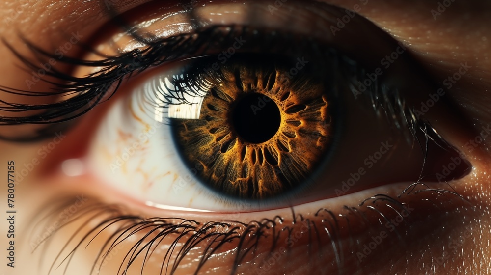 Brown Eyes With Gold Flecks Close Up Of A Dark Brown Human Eye With Gold Flecks In The Iris