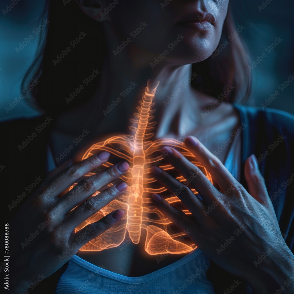 X-ray view presenting chest pain, aiding in the diagnosis and treatment ...