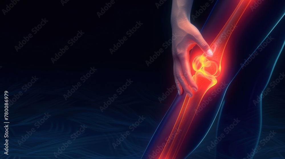 X-ray display revealing knee pain and highlighting anatomy Stock ...