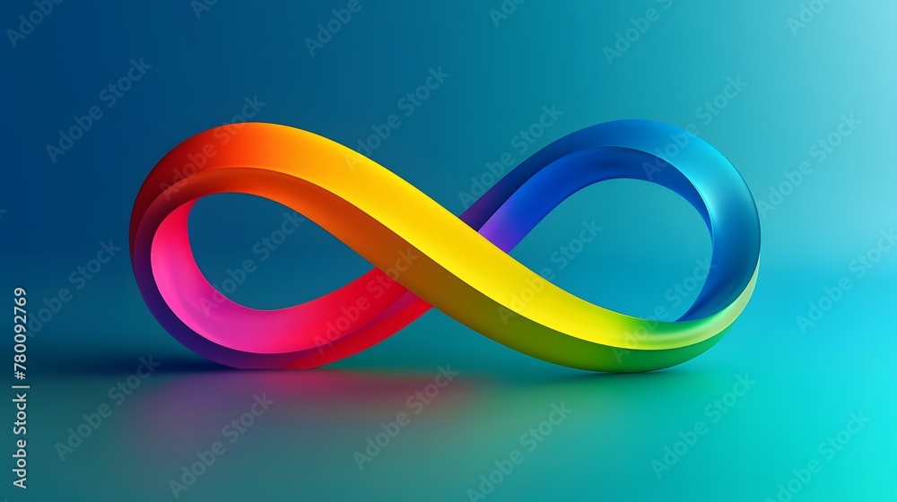 World autism awareness day background. Rainbow colored infinity symbol ...