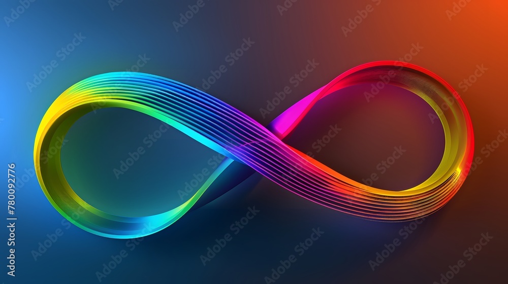 World autism awareness day background. Rainbow colored infinity symbol ...