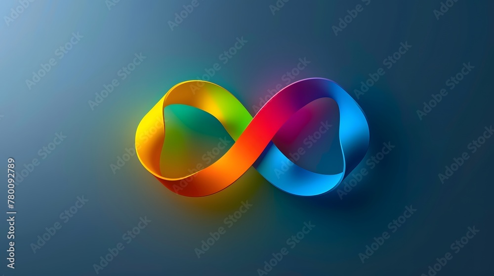 World autism awareness day background. Rainbow colored infinity symbol ...