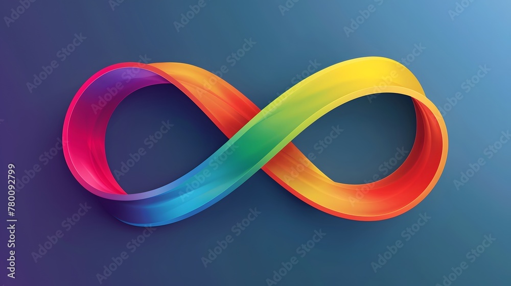 World autism awareness day background. Rainbow colored infinity symbol ...