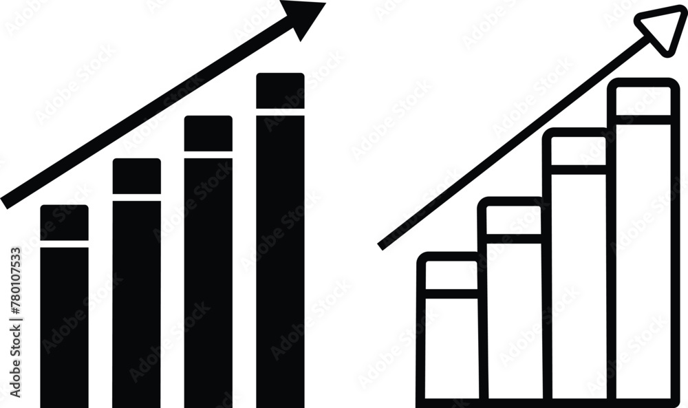Profit growing icon in flat, line set. Progress bar. Growing graph icon ... Profit growing icon in flat, line set. Progress bar. Growing graph icon ...