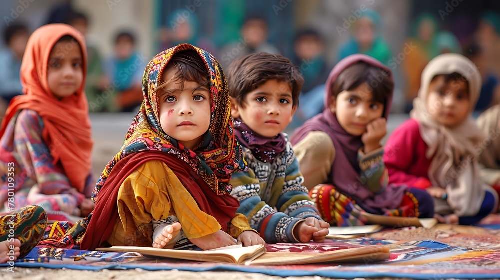 children of pakistan, Group of attentive young children sitting ...