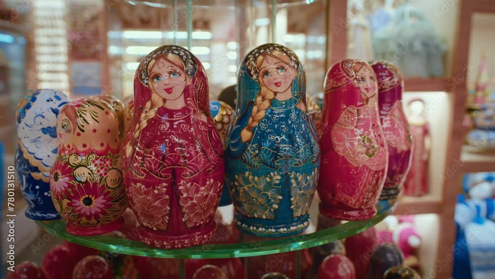 Matryoshka Dolls. Souvenirs Display Of Shop. Classic nesting dolls in ...