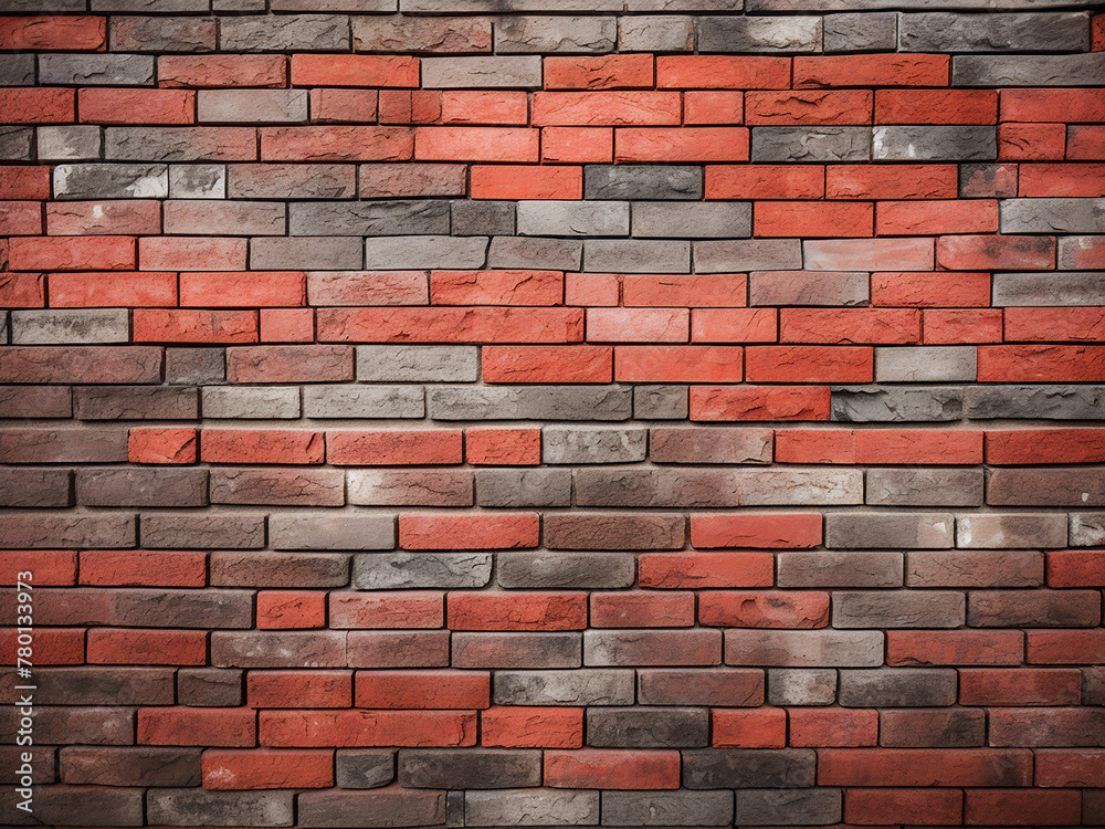 Modern design features a decorative, uneven pattern of red bricks Stock ...