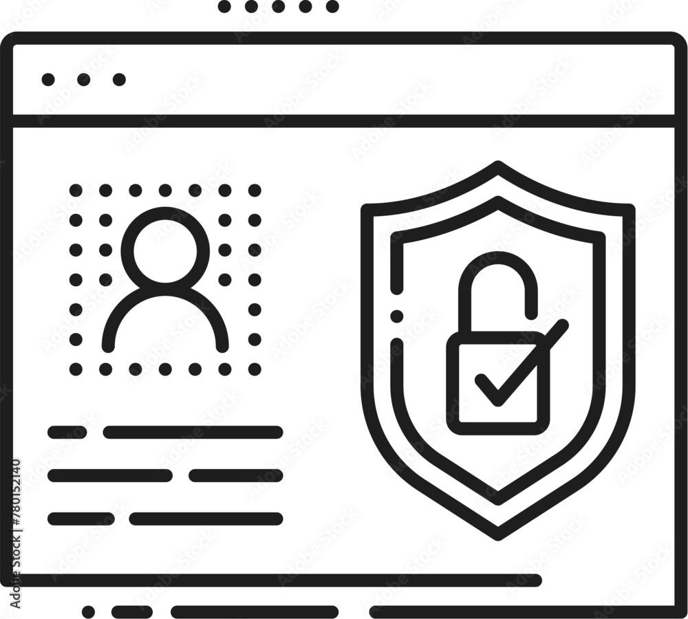 Personal data online protection and safety, fintech web technology ...