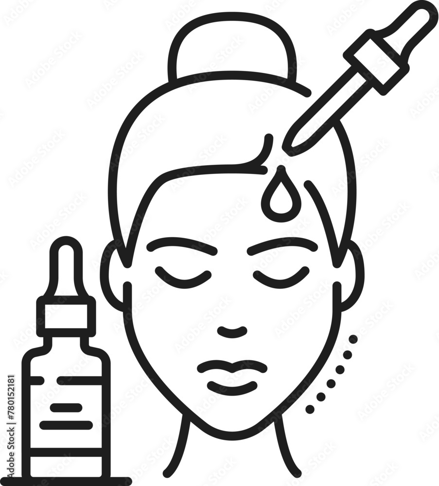 Face peeling icon for cosmetology and skincare or cosmetic product ...
