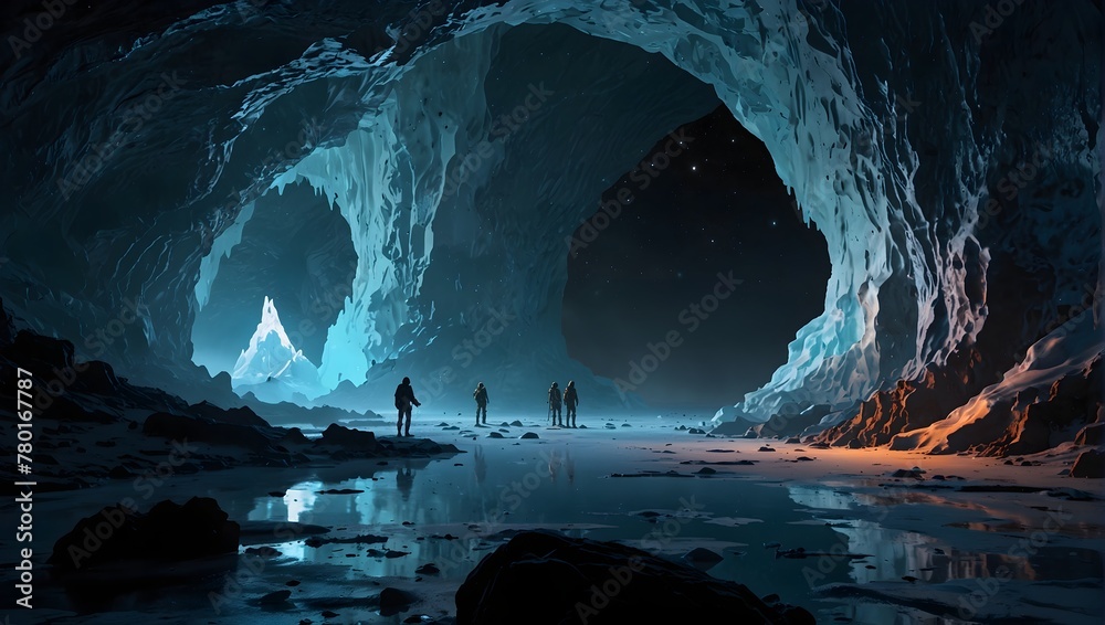 A detailed landscape of an ice-covered exoplanet, with explorers ...