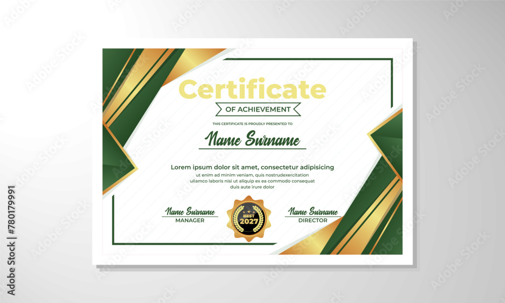 elegant gradient certificate design template Stock Vector | Adobe Stock