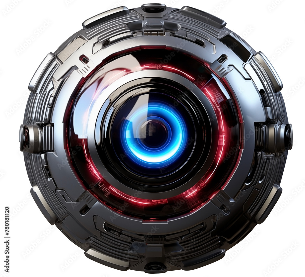 Robotic eyeball PNG robot eye isolated on white and transparent background - futuristic ...