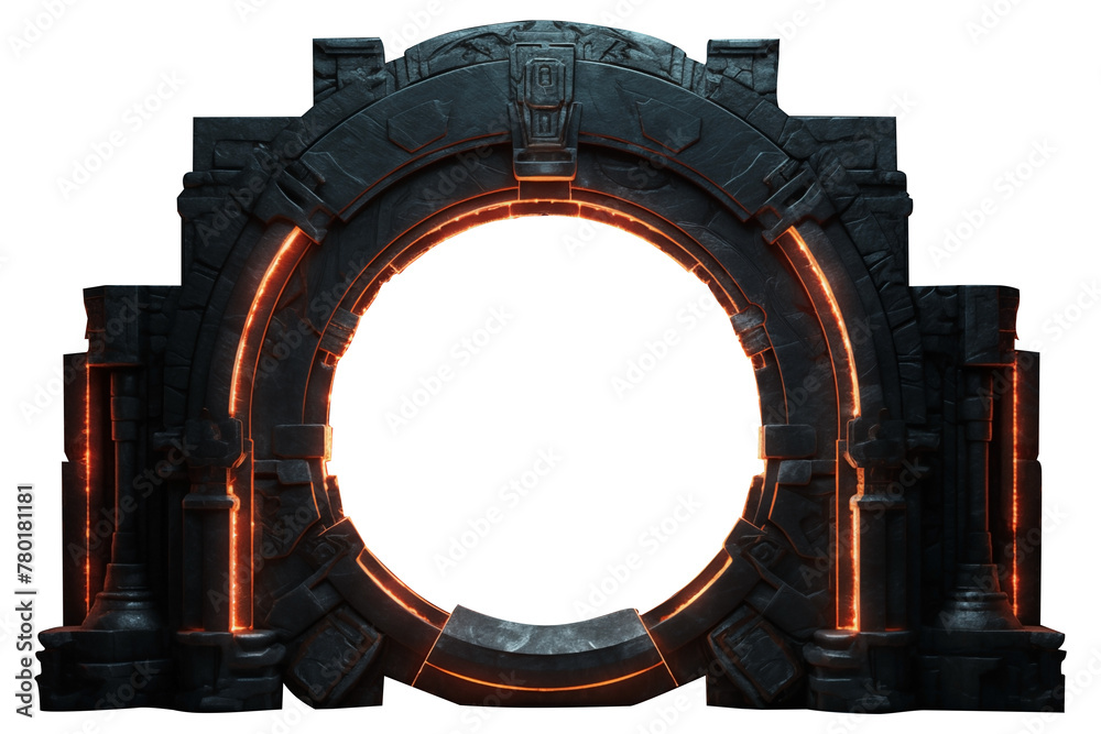 Fantasy Stone portal PNG stone gate isolated on white and transparent ...