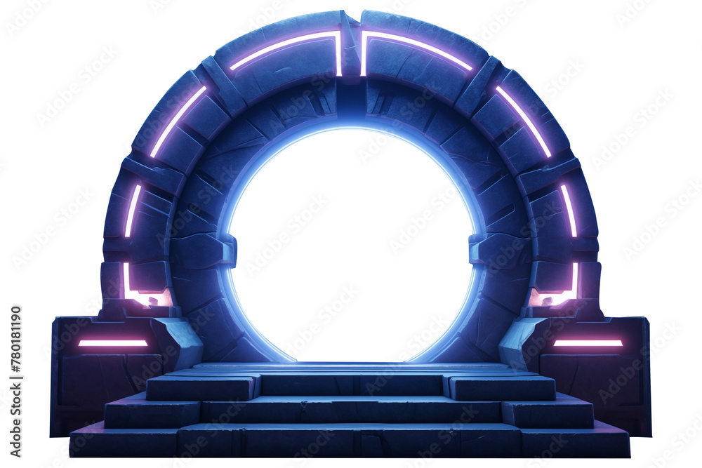 Fantasy Stone portal PNG stone gate isolated on white and transparent ...