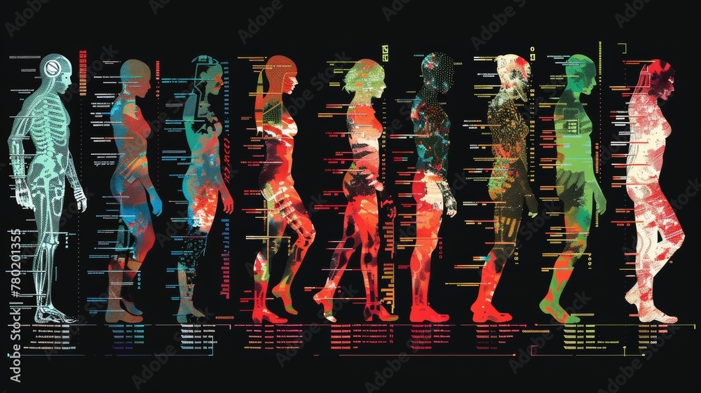 AI evolving through different stages, depicted as a metamorphosis from basic algorithms to ...