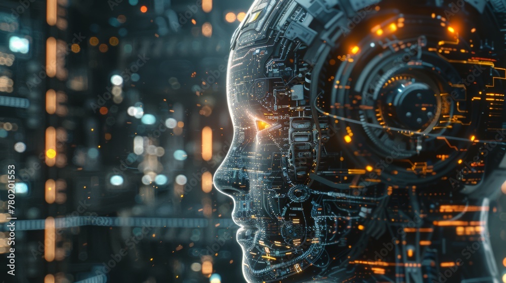 AI evolving through different stages, depicted as a metamorphosis from basic algorithms to ...