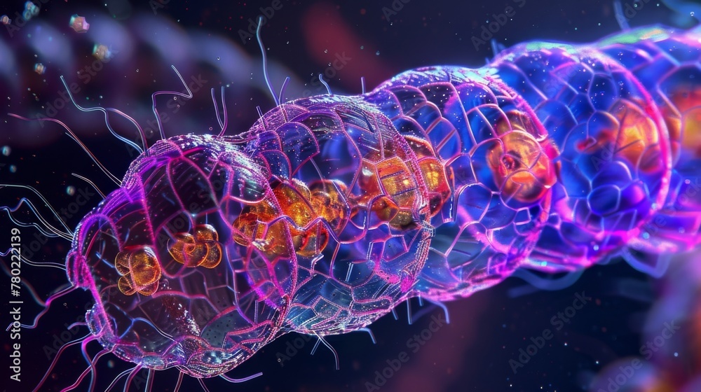 A highly zoomedin image of the cristae the folds of the inner membrane ...