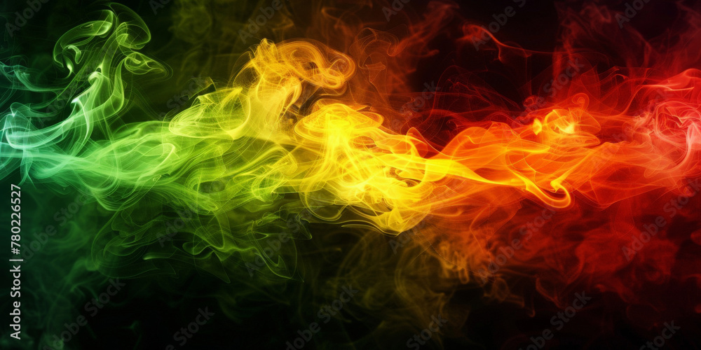 Rasta smoke background, red green and yellow color smoke texture background Stock Illustration ...