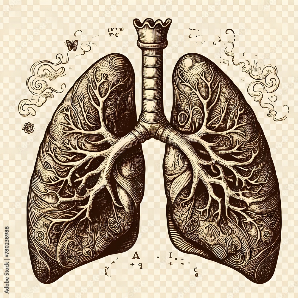 retro graphic design elements: vintage science, an ink painting style ...