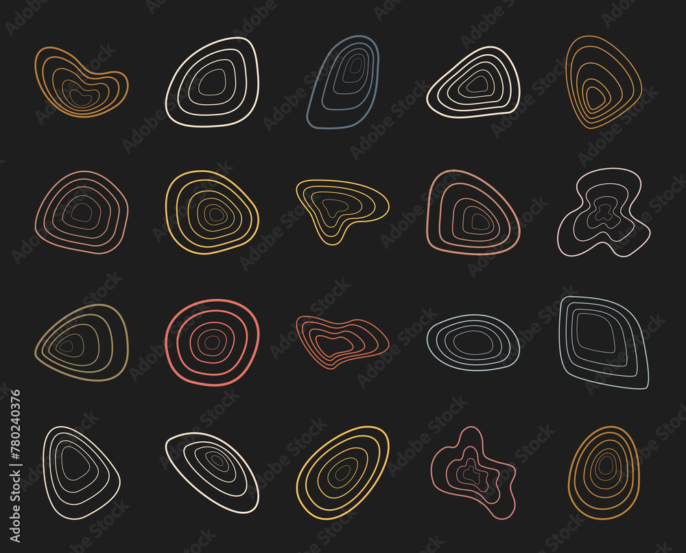 Doodle organic irregular symbol art, modern geometric random shape ...