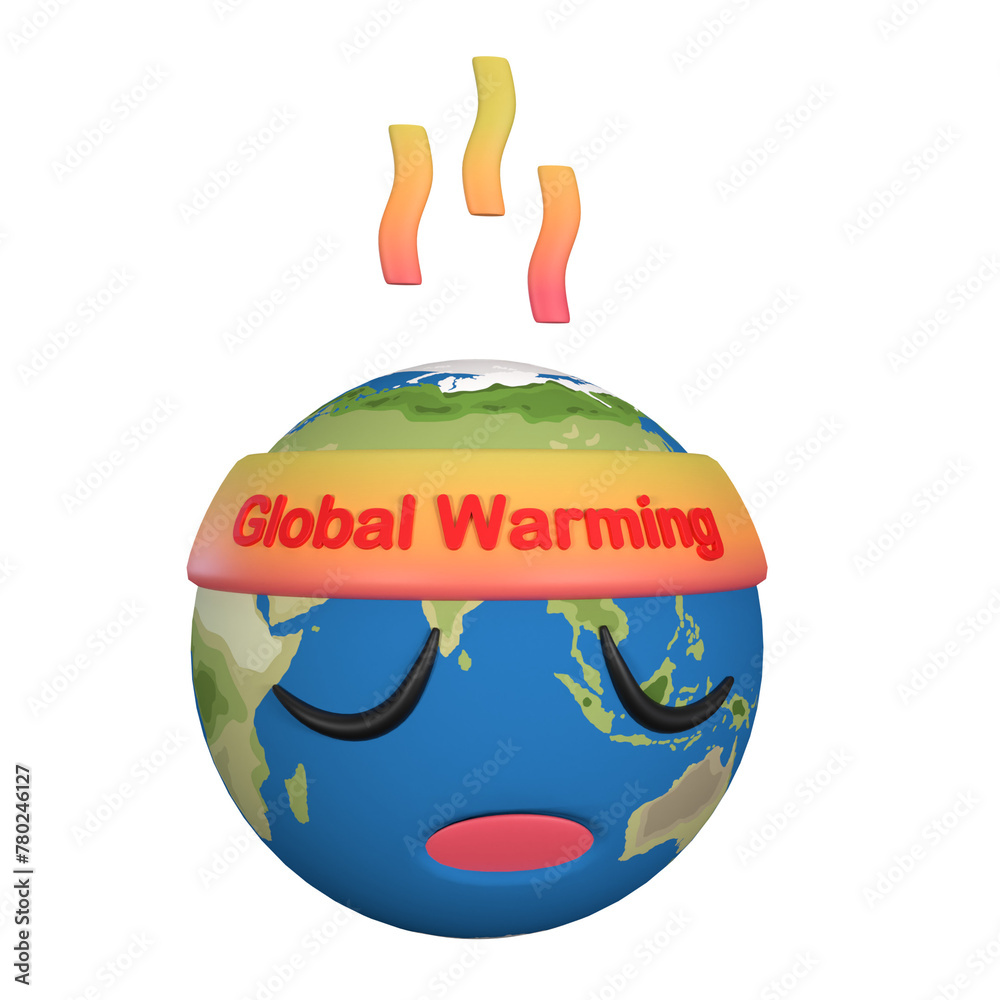 Global Warming Concept in 3D Model, El Niño Planet Warming Weather ...