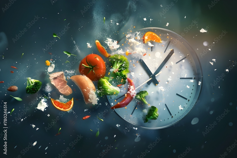 Timely Culinary Composition A Dynamic Clock Face Embracing the Essence ...