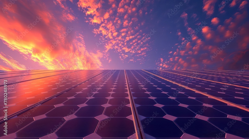 portrayal of solar panel energy, featuring detailed textures of solar ...