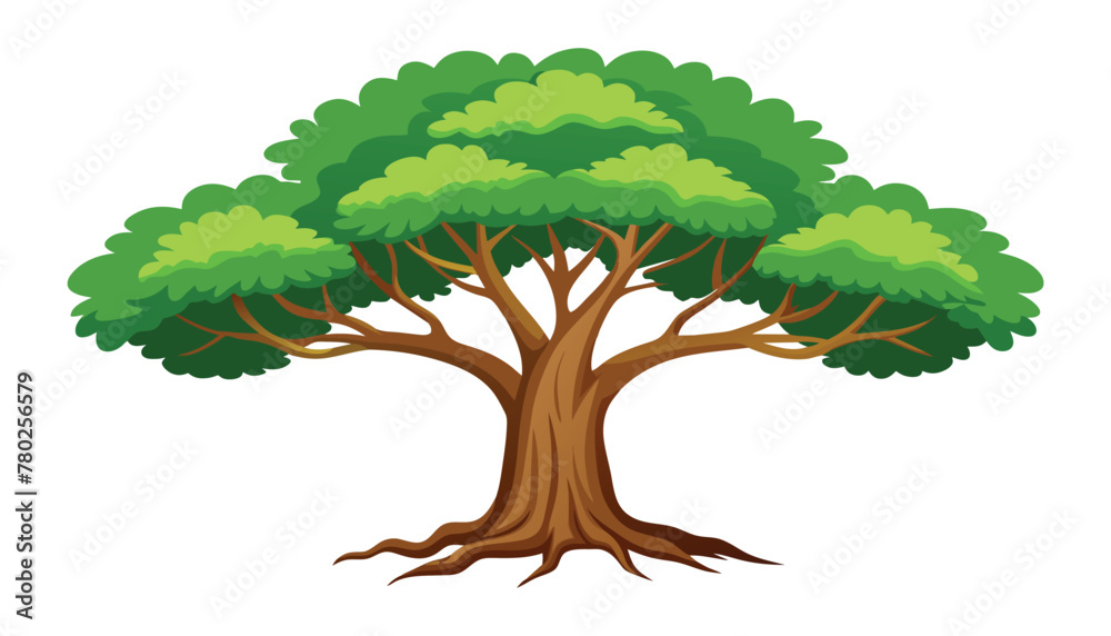 Ashoka tree isolated flat vector illustration on white background ...