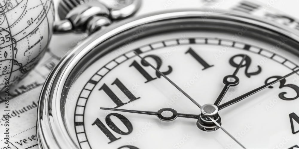 Global Rhythms: A Minimalist Monochrome World Clock Signifying Time ...