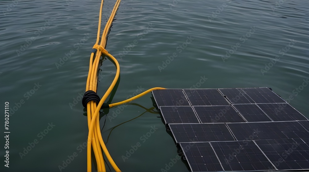 The main power cable installed with flexible cable conduit to Floating ...