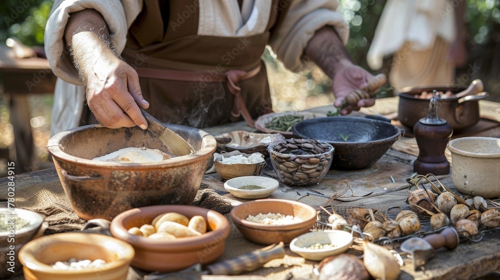 A historical reenactment of ancient cooking methods, offering a glimpse ...