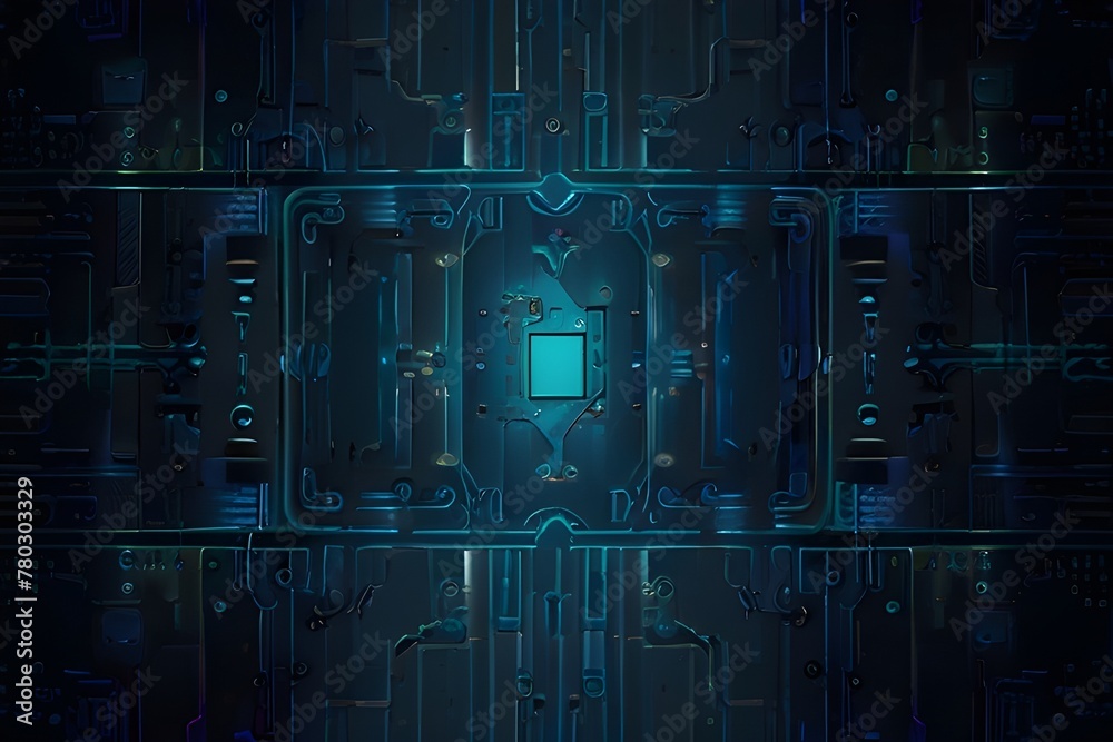 Modern technology circuit board texture background design. Quantum computer technologies ...
