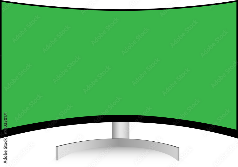 Curved monitor green screen Stock Illustration | Adobe Stock