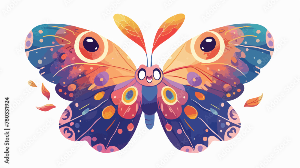 Cartoon butterfly illustration. Cute smiling character Stock Vector ...