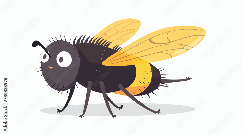 Cartoon cute fly flat vector isolated on white background Stock Vector ...