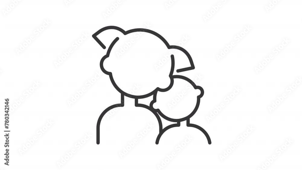 Animated kids icon. Children line animation. Kindergarten symbol. Boy ...