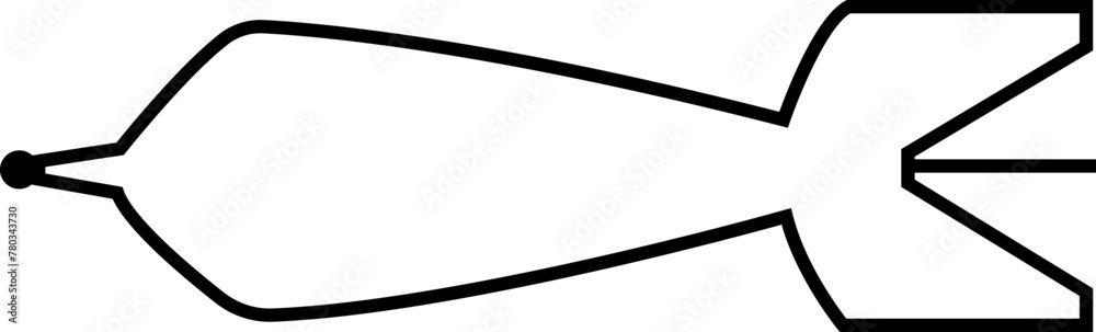 Missile icon in line style editable stock. Combat rocket weapons ...